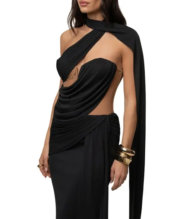 JLUXLABEL Empress Of Hearts Maxi Gown - Black
