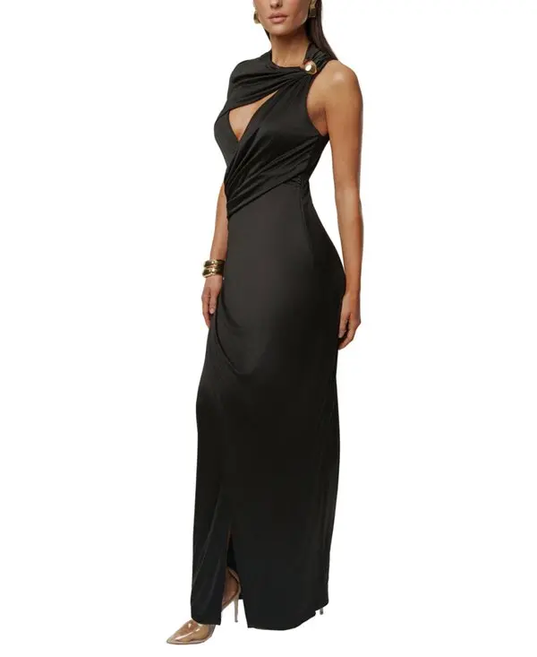 JLUXLABEL Enchanted Drape Maxi Dress - Black