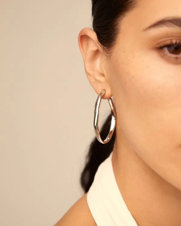 UNODE50 Sterling Plated Open Hoop Earrings