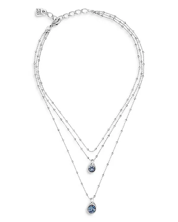 UNODE50 Layered Crystal Necklace - Silver