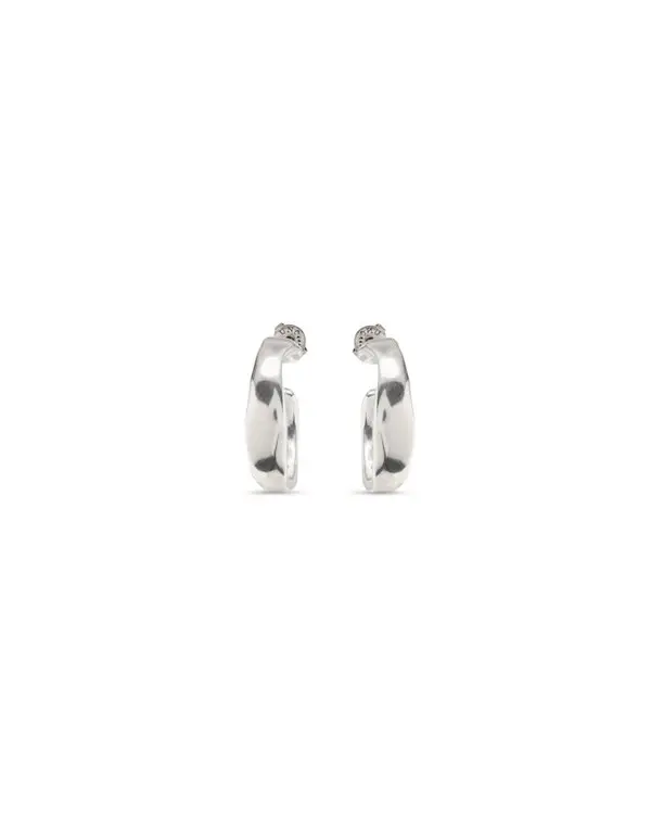 UNODE50 Sterling Plated Wide Hoop Earrings