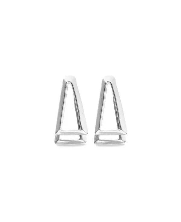 UNODE50 Tone Open Triangle Stud Earrings