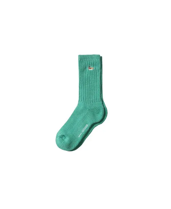 EDMMOND STUDIOS Duck Logo Ribbed Crew Socks - Plain Mint