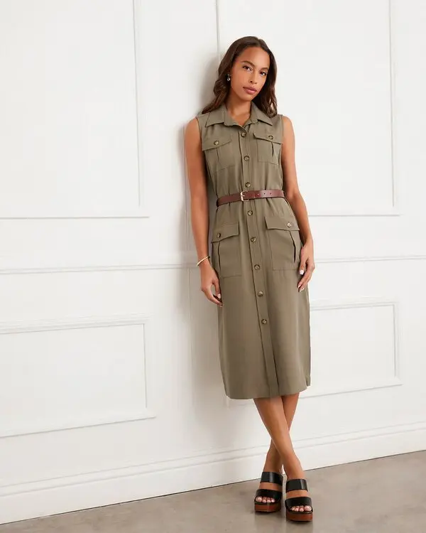 Karen Kane Sleeveless Midi Shirtdress