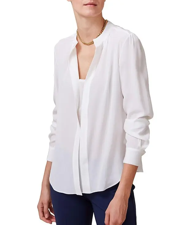 CALLAS MILANO Olympia Longsleeve Silk Top - Ivory
