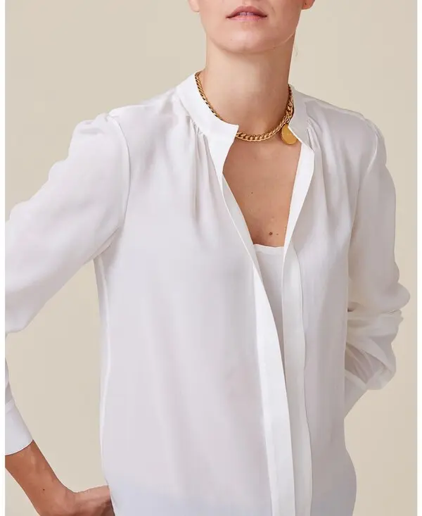 CALLAS MILANO Olympia Longsleeve Silk Top - Ivory