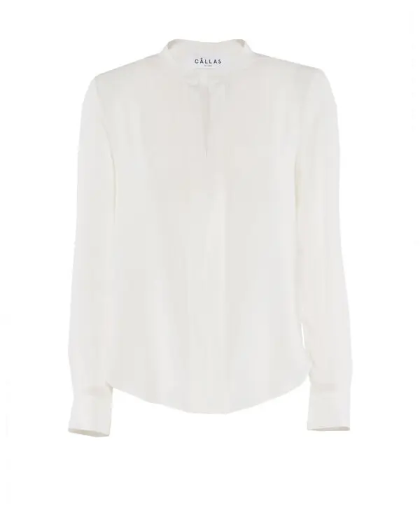 CALLAS MILANO Olympia Longsleeve Silk Top - Ivory