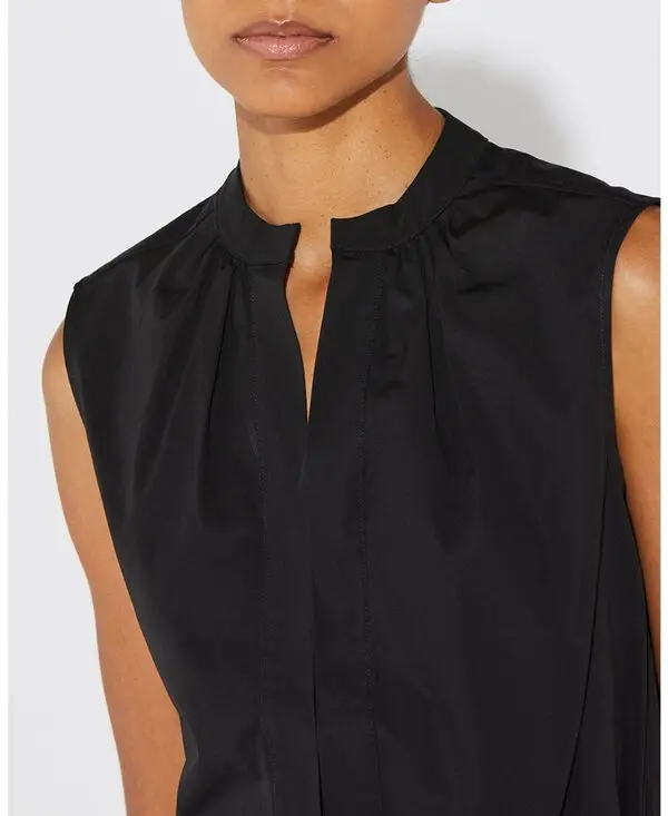 CALLAS MILANO Olympia Sleeveless Poplin Top - Black