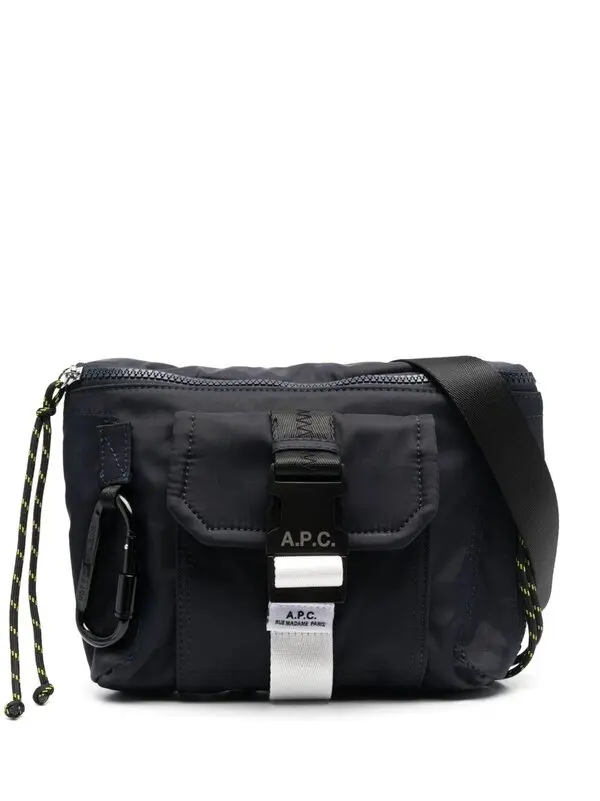 A.p.c. Belt Bag With Buckle Fastening And Logo Patch - Blu