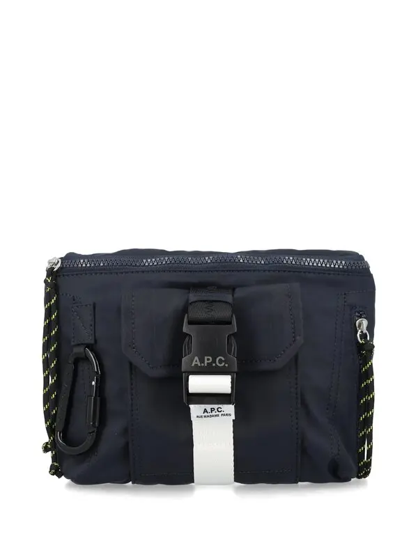 A.p.c. Belt Bag With Buckle Fastening And Logo Patch - Blu