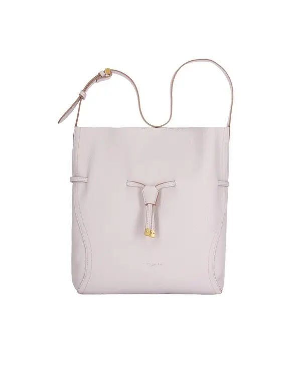 GIANNI CHIARINI Textured Leather Shoulder Bag With Drawstring Detail - Sabbia