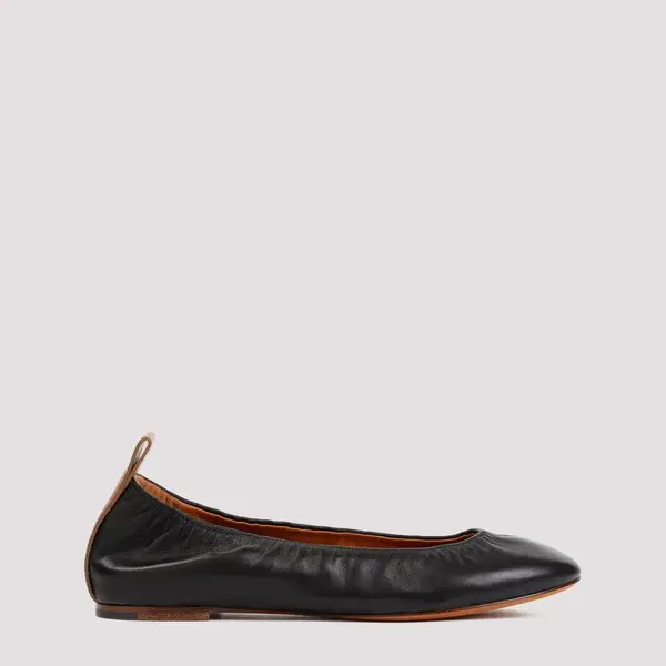 LANVIN Nappa Leather Logo Ballerina Flat