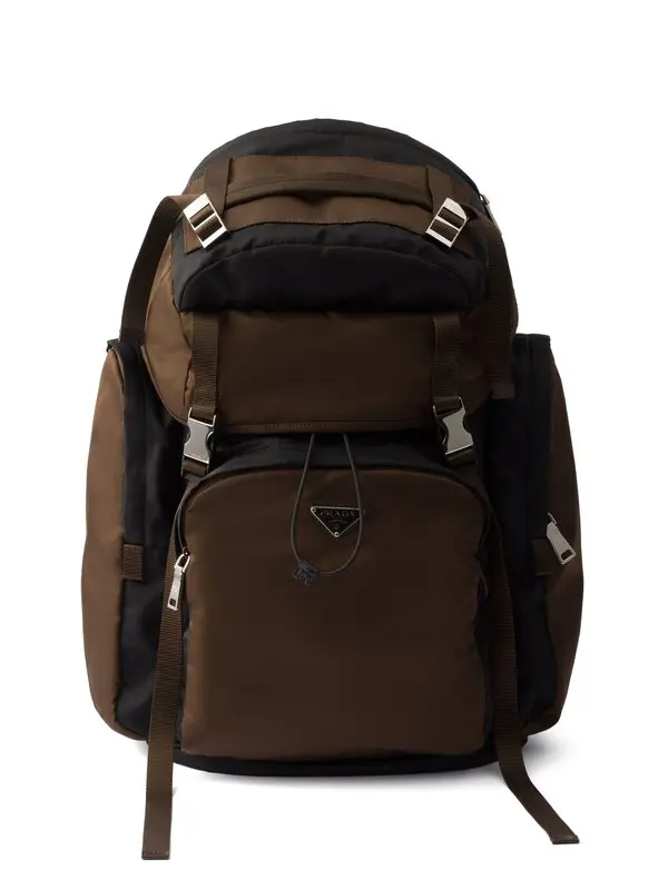 Prada Designer Backpack With Structured Panel Design