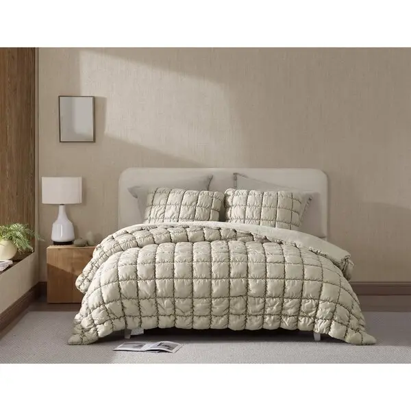 SUNDAY CITIZEN Silky Puff Sham Set, Standard - Sandstone