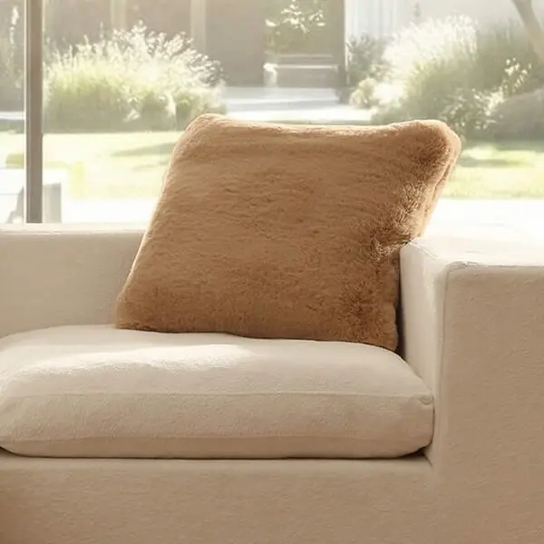 SUNDAY CITIZEN Faux Fur Throw Pillow, 20 X 20 - Tan