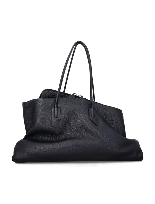 Attico Structured Mini Leather Shoulder Bag - Nero