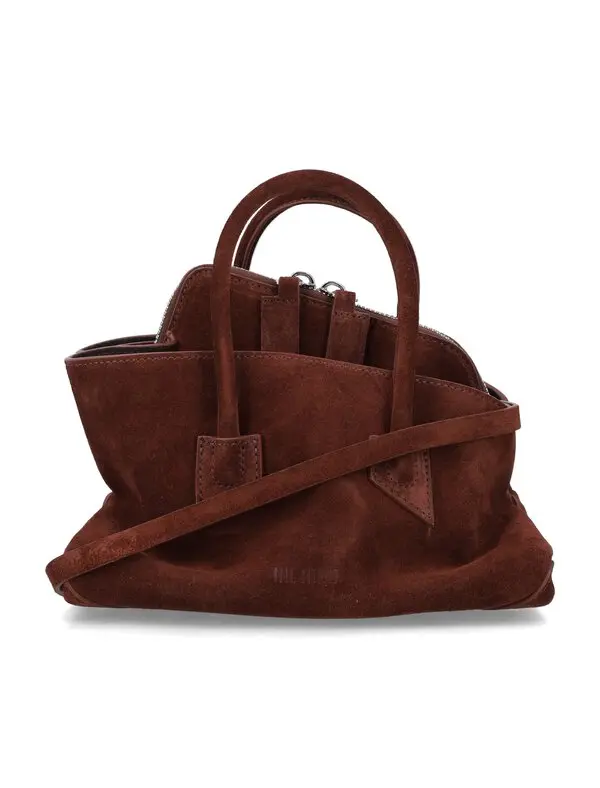 Attico Suede Mini Top Handle Bag - Marrone