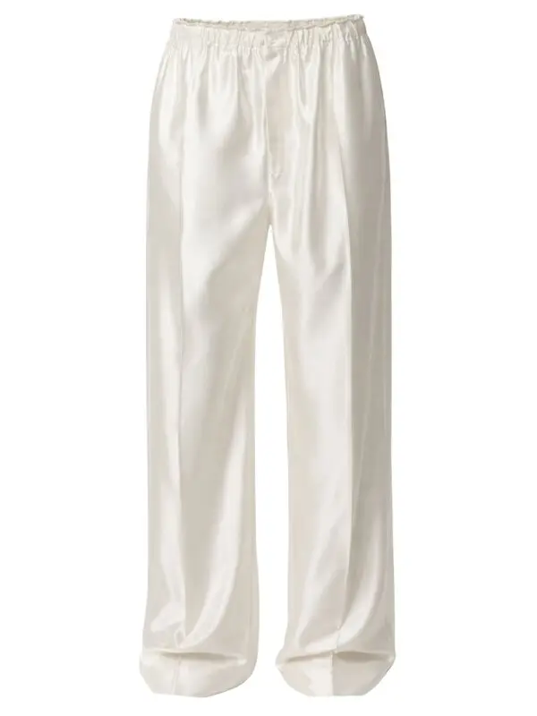 Carven High-waisted Relaxed Fit Cotton Silk Pants - Ecru