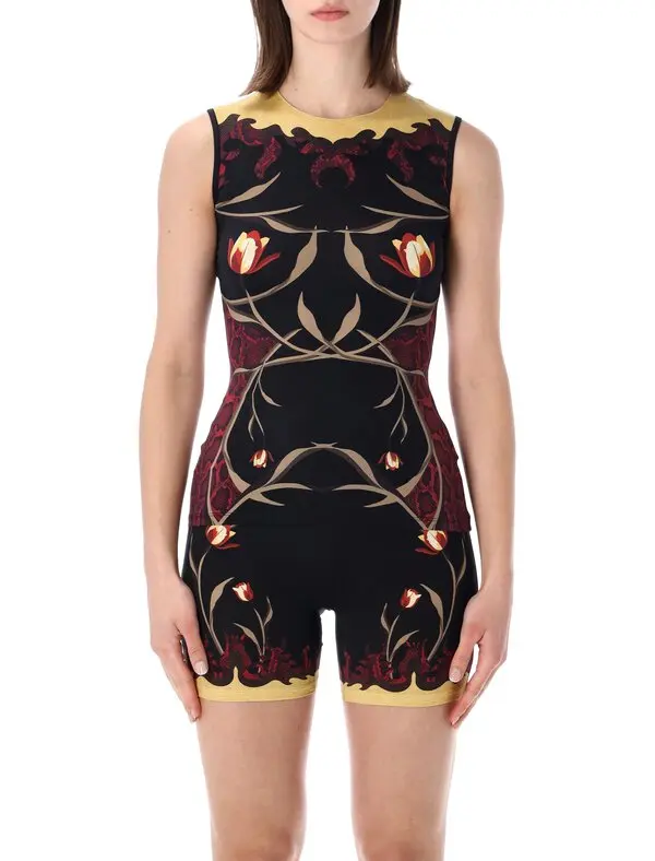 MARINE SERRE Printed Mini Top - Black