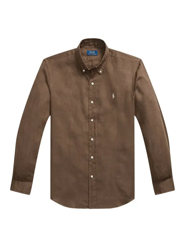 Ralph Lauren Linen Casual Button-up Shirt For - Brown