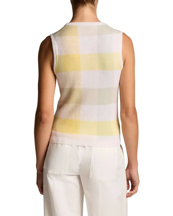 Vince Plaid Crewneck Shell Tank