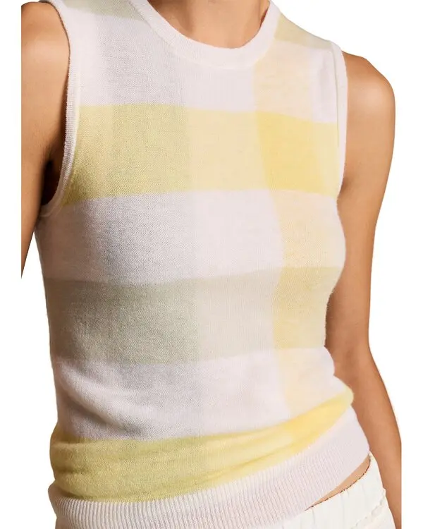 Vince Plaid Crewneck Shell Tank