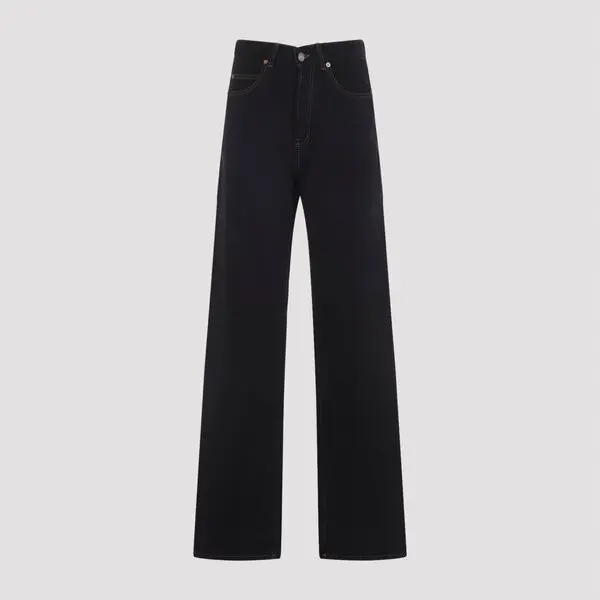 Saint Laurent V-waist Long Cotton Jeans - Black