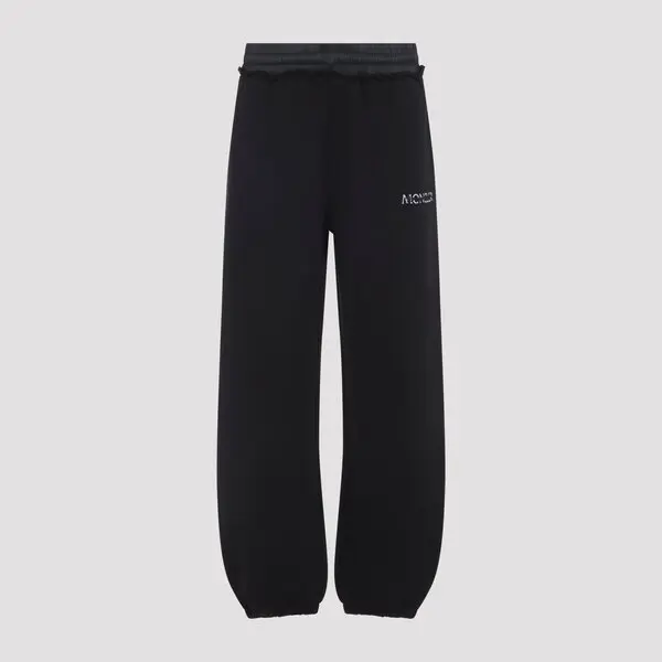 Moncler Embellished Track Pants With Glass Crystal Detail - Black