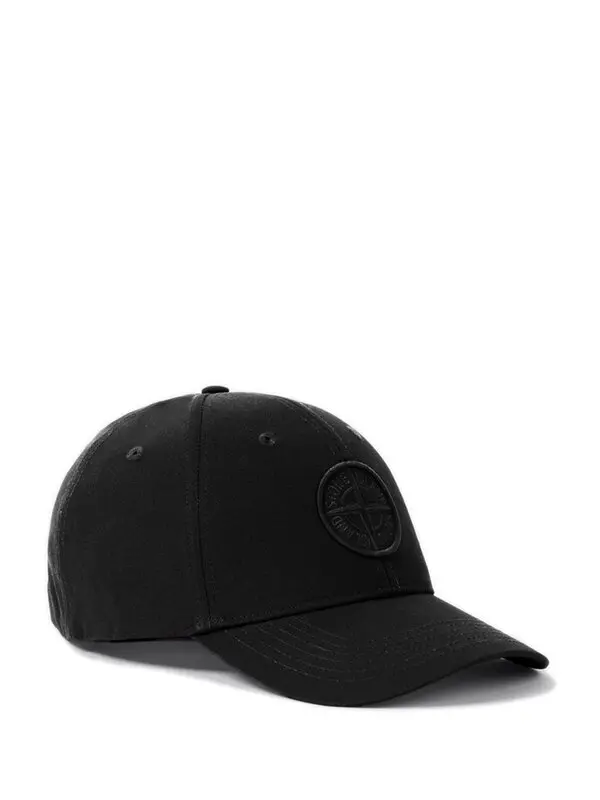 Stone Island Embroidered Logo Cotton Cap - Nero