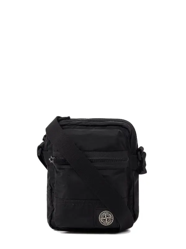 Stone Island Mini Crossbody Bag With Front Zip Pocket - Nero