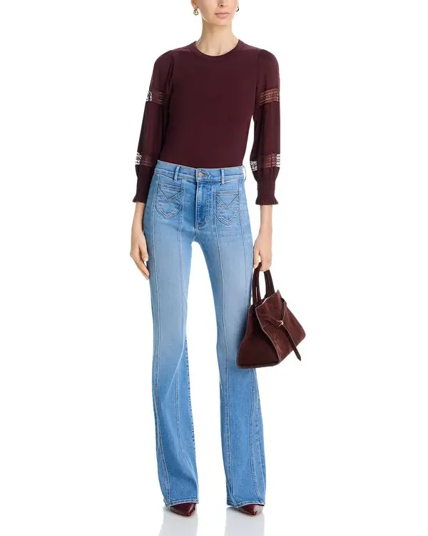 Veronica Beard Beverly High Rise Skinny Flare Leg Jeans - Sneak Peek