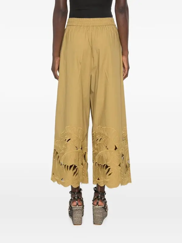 Zimmermann Mahon Cropped Trousers With Leaf Cutouts