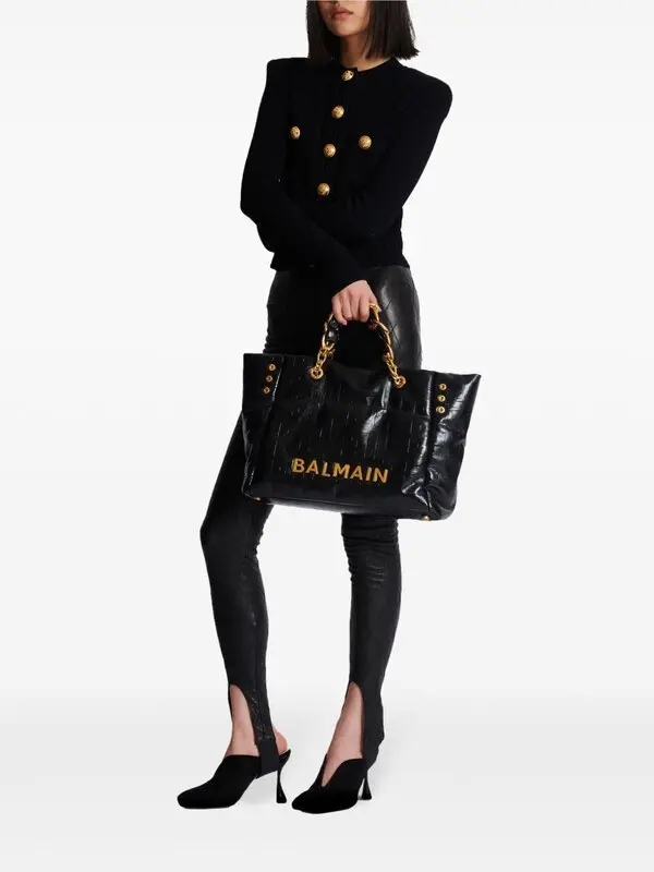 Balmain 1945 Leather Tote Bag