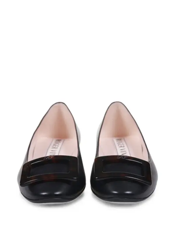 ROGER VIVIER Gommettine Leather Ballerina Flats
