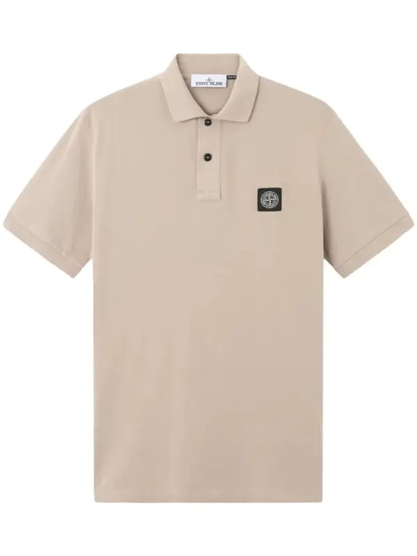 Stone Island Logo Polo Shirt - Beige
