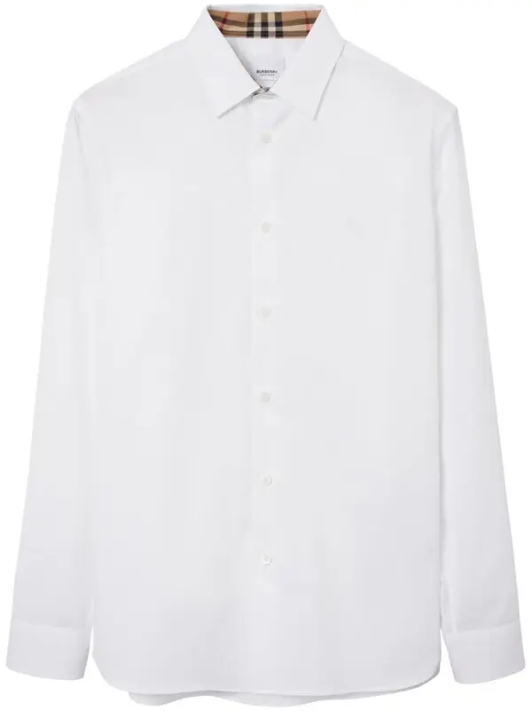 Burberry Ekd Logo Cotton Shirt - White