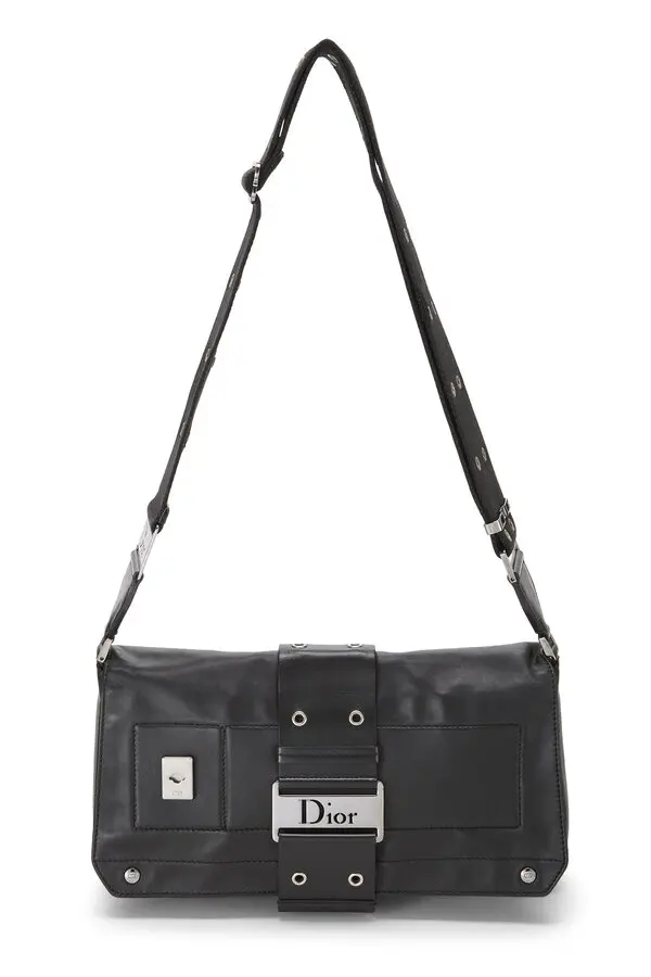 Dior Leather Street Chic Shoulder Bag - Black