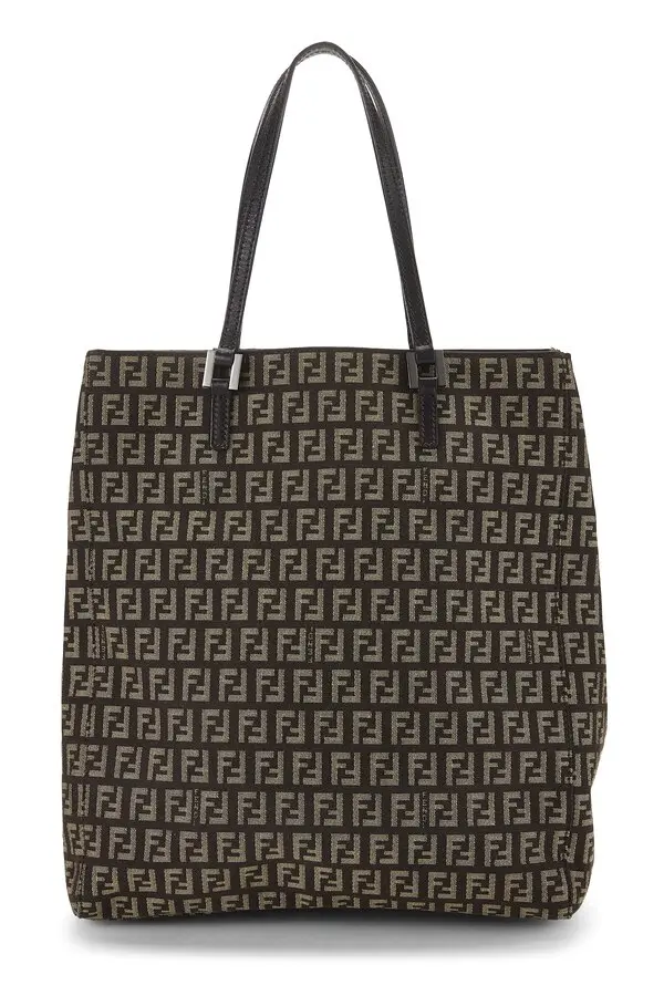 Fendi Zucchino Vertical Tote - Brown