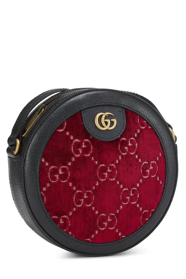 Gucci Gg Velvet Ophidia Round Shoulder Bag