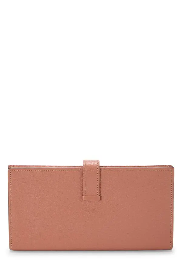 Hermès Rose Tea Chevre Bearn Soufflet Wallet