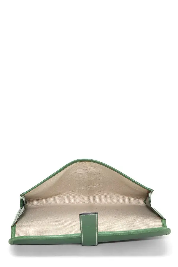 Hermès Courchevel Jige Clutch - Green