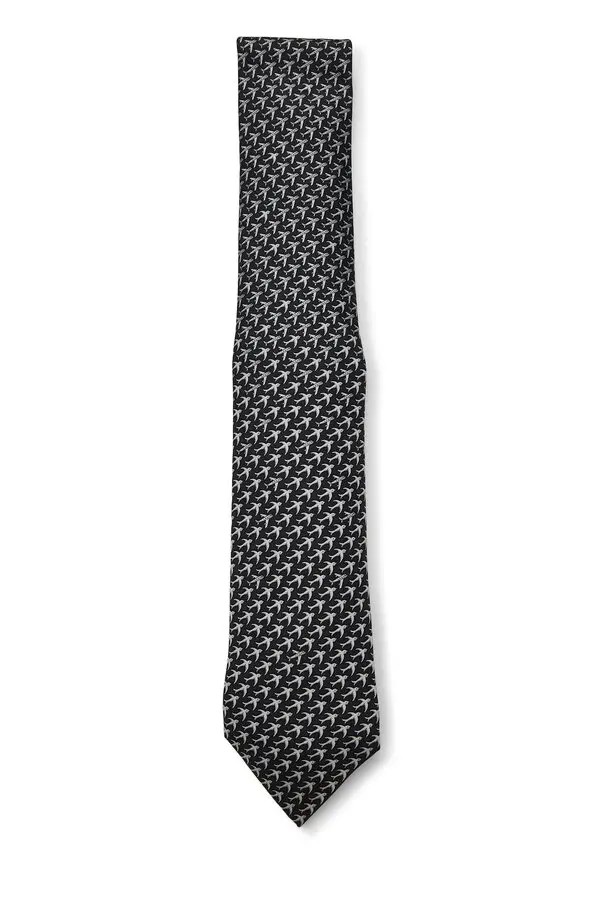 Hermès Plane & Bird Print Tie