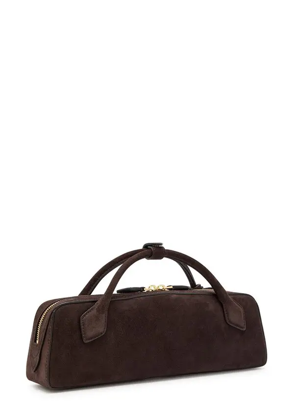 Alaïa Le Teckel Suede Clutch - Brown