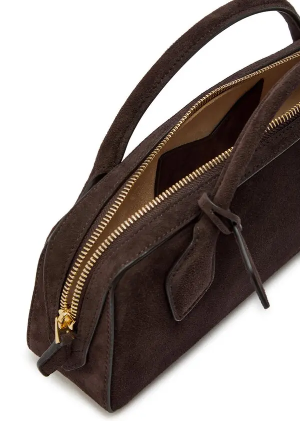 Alaïa Le Teckel Suede Clutch - Brown