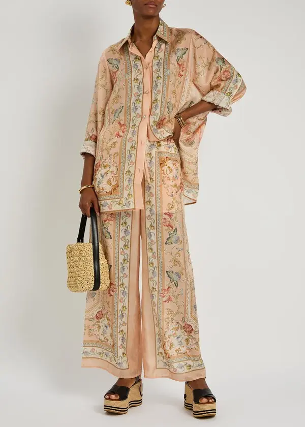 Zimmermann Roselight Printed Silk Shirt