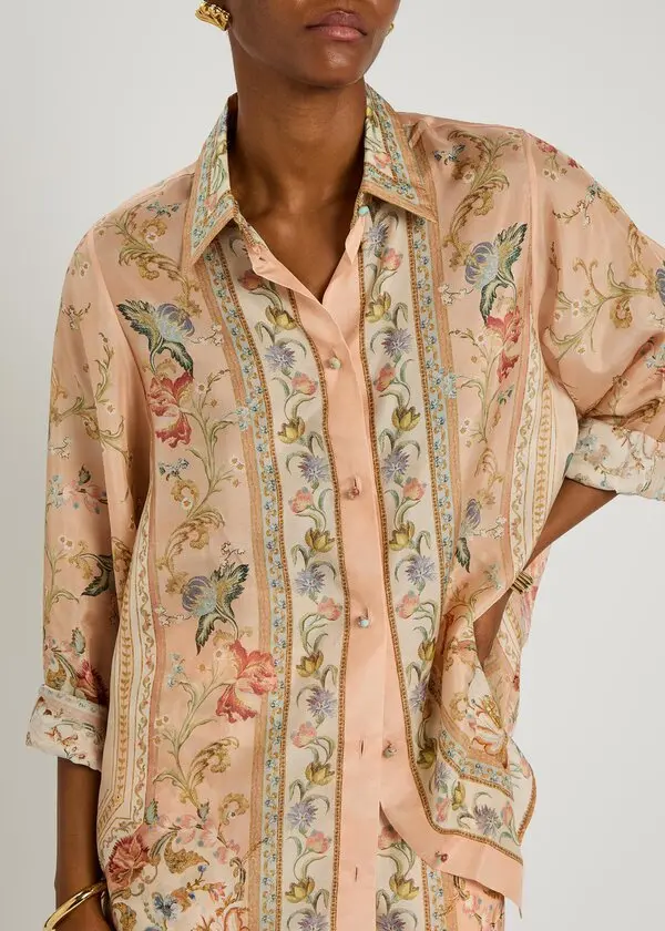 Zimmermann Roselight Printed Silk Shirt
