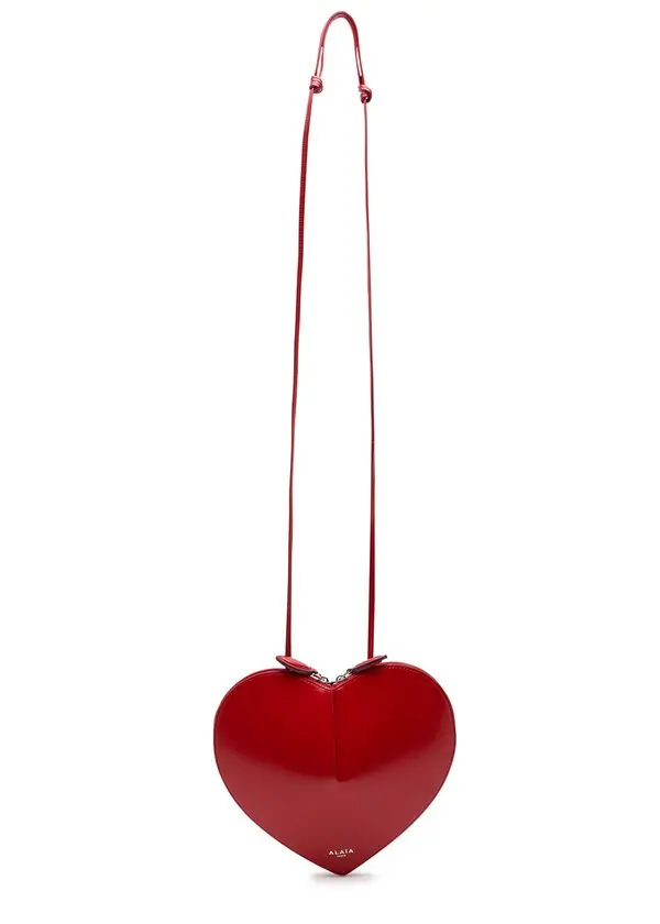 Alaïa Le Coeur Glossed Leather Cross-body Bag - Red