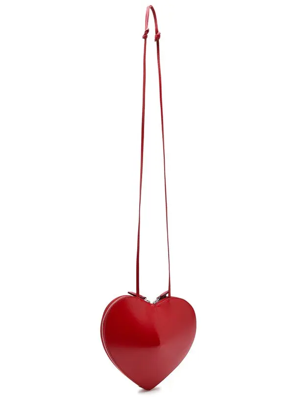 Alaïa Le Coeur Glossed Leather Cross-body Bag - Red