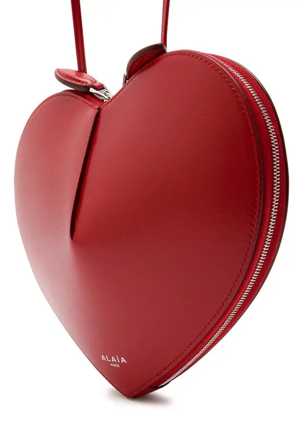 Alaïa Le Coeur Glossed Leather Cross-body Bag - Red