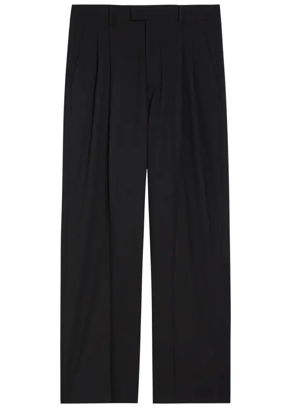 ARMARIUM Giorgia Pleated Wide-leg Wool Trousers - Black